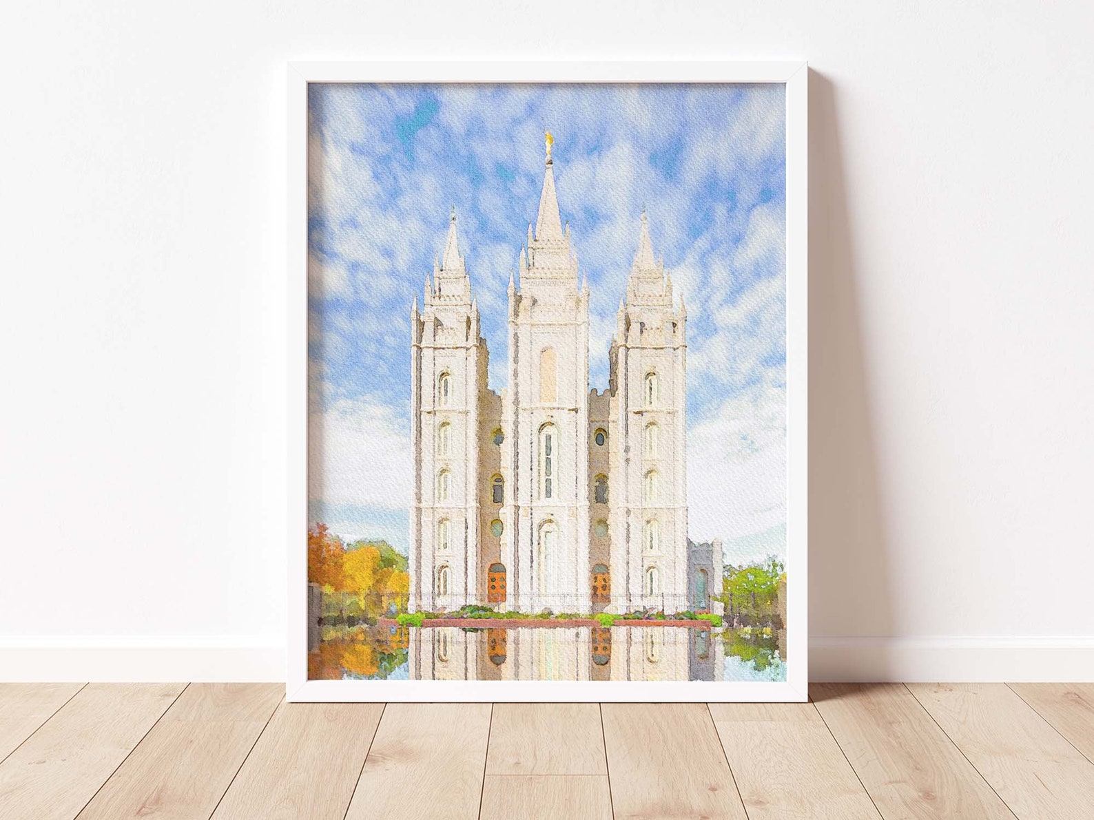 Colorful Salt Lake City Temple Watercolor Print Photograph - Etsy