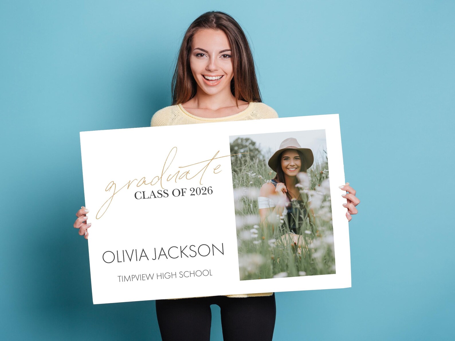 Custom Graduation Yard Sign Class of 2026 With Picture for High School ...