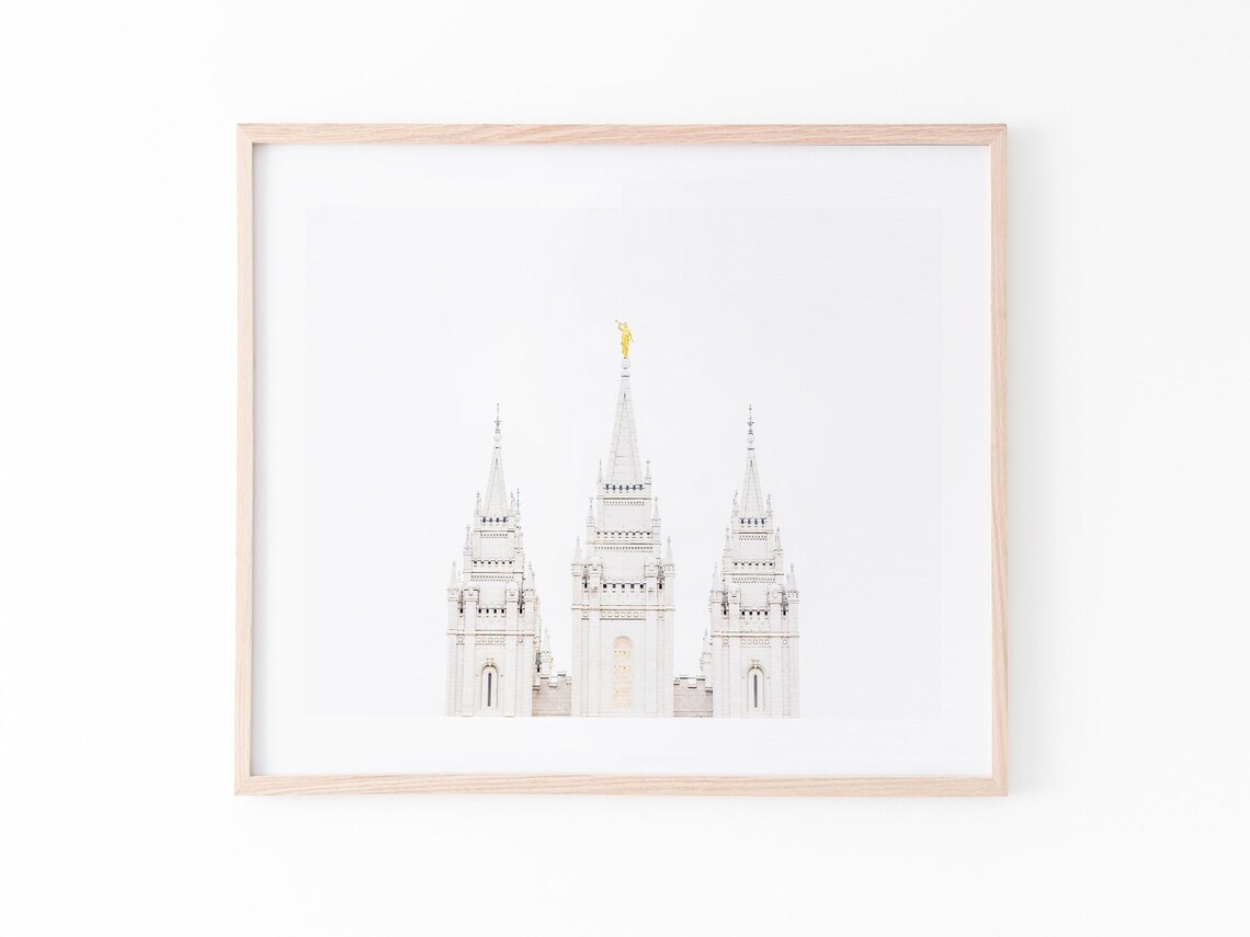 LDS Salt Lake City Temple Bright White Photograph Art Print | Etsy