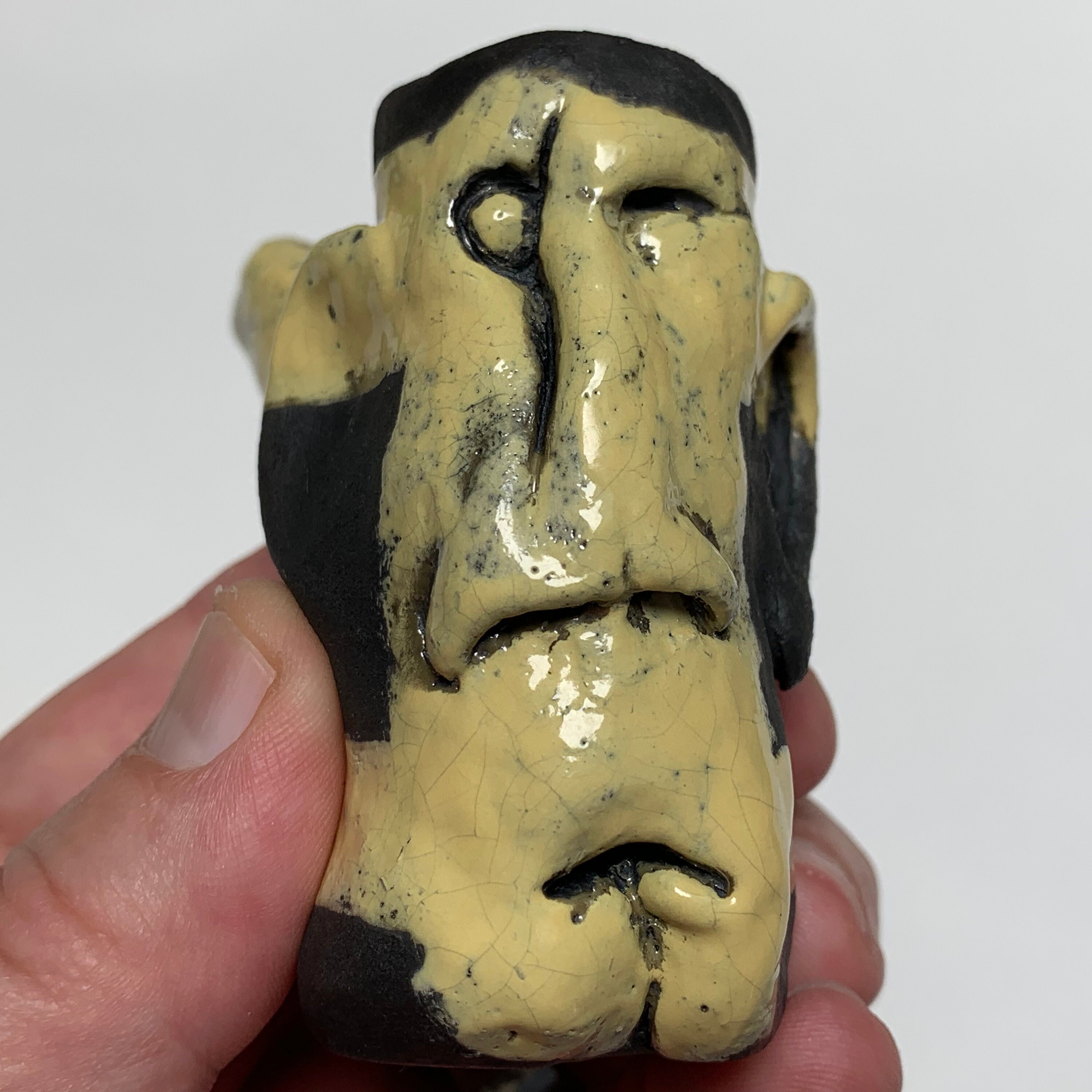 Primitive Corn Meal Yellow Long Stylized Mayan Influenced Head | Etsy