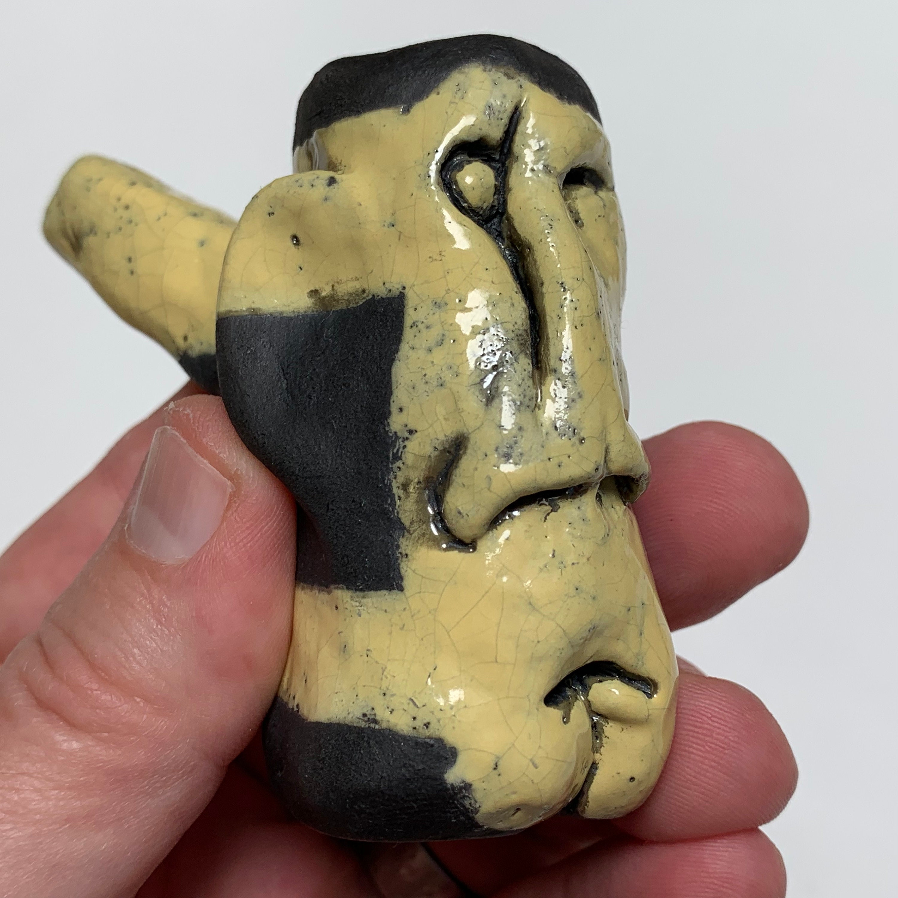 Primitive Corn Meal Yellow Long Stylized Mayan Influenced Head | Etsy