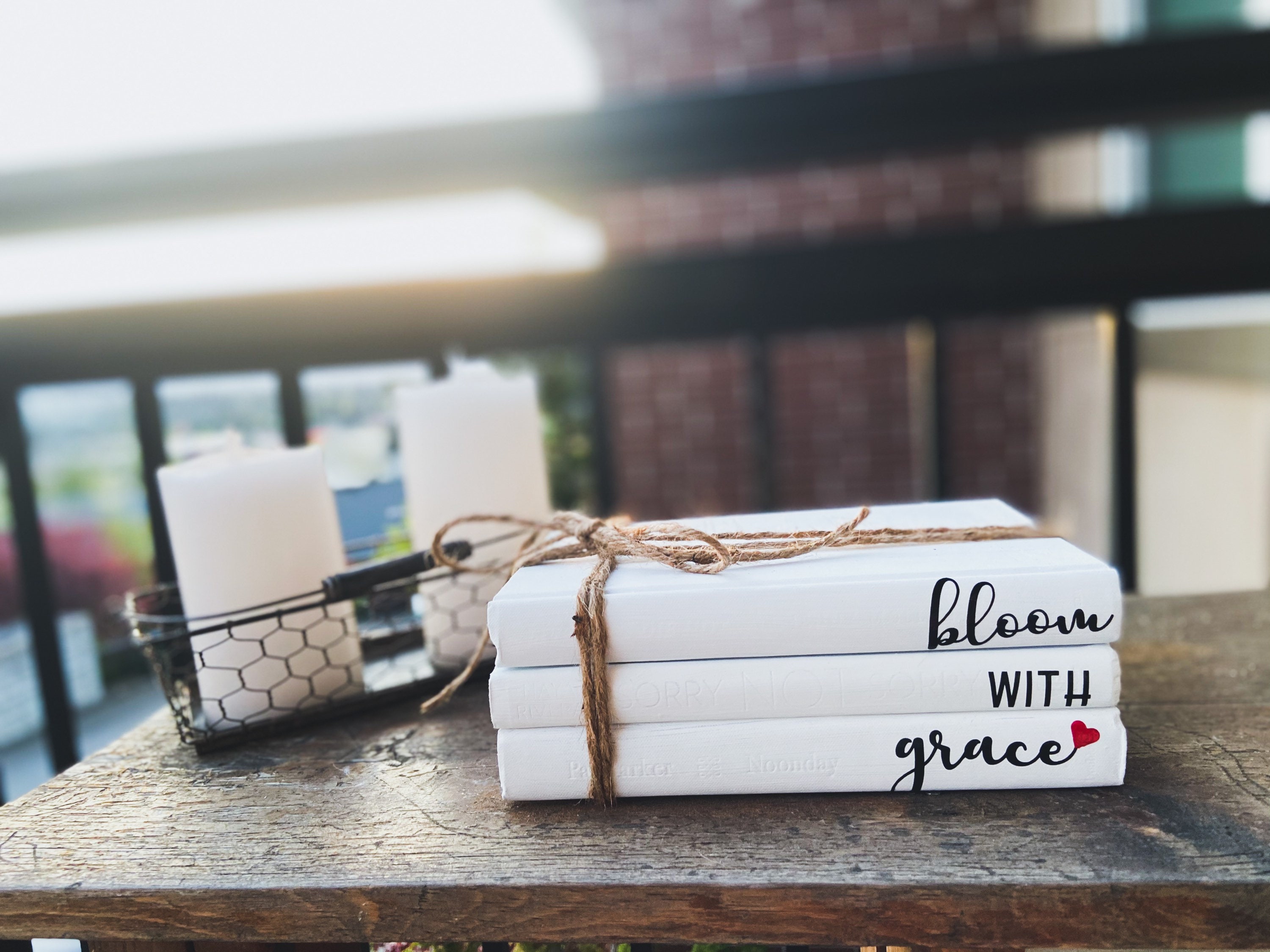 Decorative Book Stack / Shabby Chic Book Decor / Book Nook | Etsy