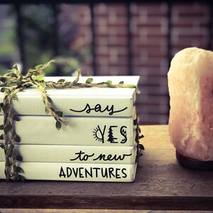 Adventure Quote Book Stack/ Book Lover Gift/ Library Decor/ Shabby Chic ...