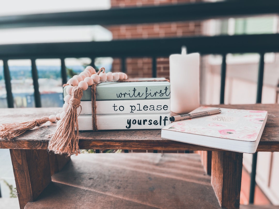 Writer’s Quote Book Stack/ Author Gift/ Bibliophile Gift Ideas/ Library ...