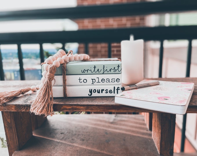 Writers Quote Book Stack/ Author Gift/ Bibliophile Gift Ideas/ Library ...