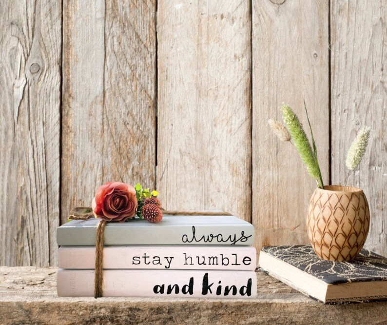 Choose Your Quote Book Set/ Decorative Books/ Book Ends/ - Etsy
