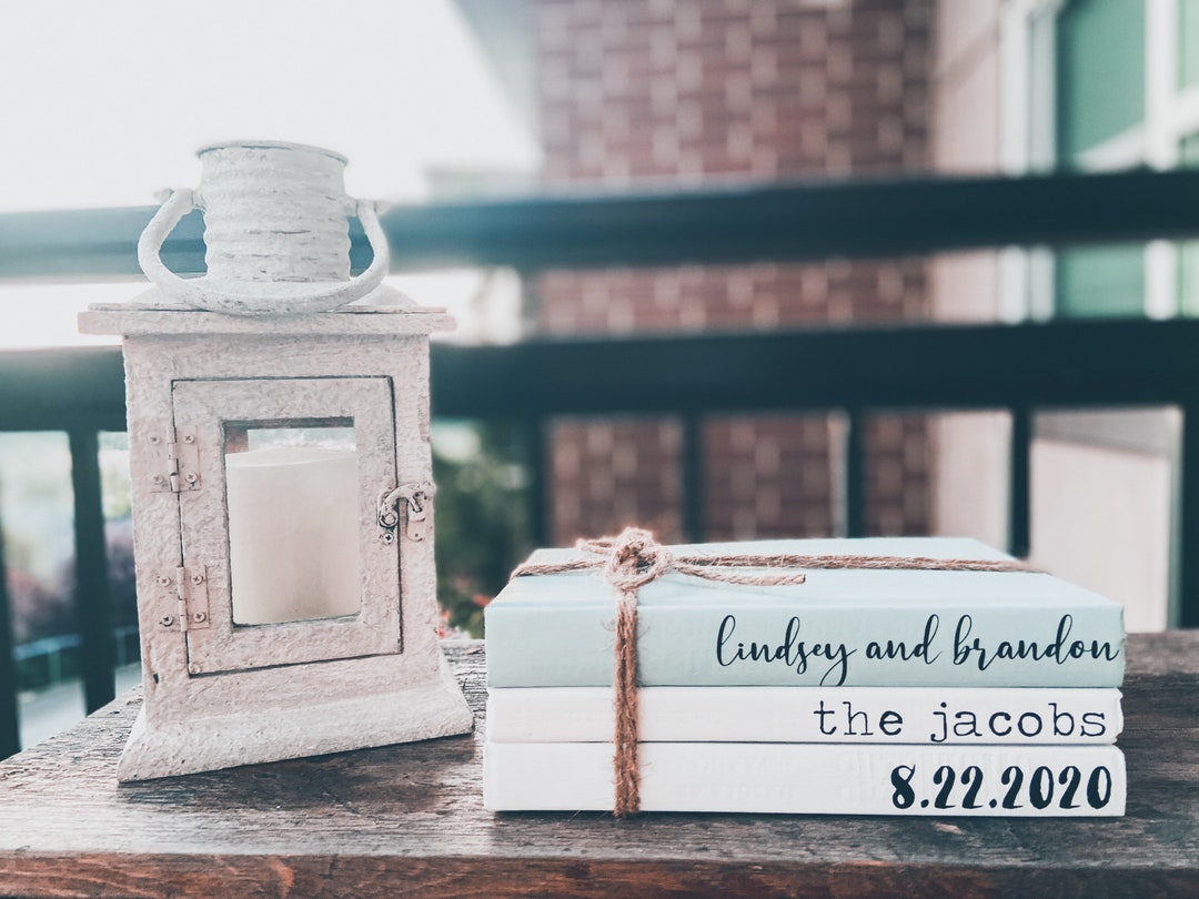 Custom Book Stack/ Decorative Books/ Personalized Book Bundles/ Shabby Chic Decor/ Home Decor - Etsy