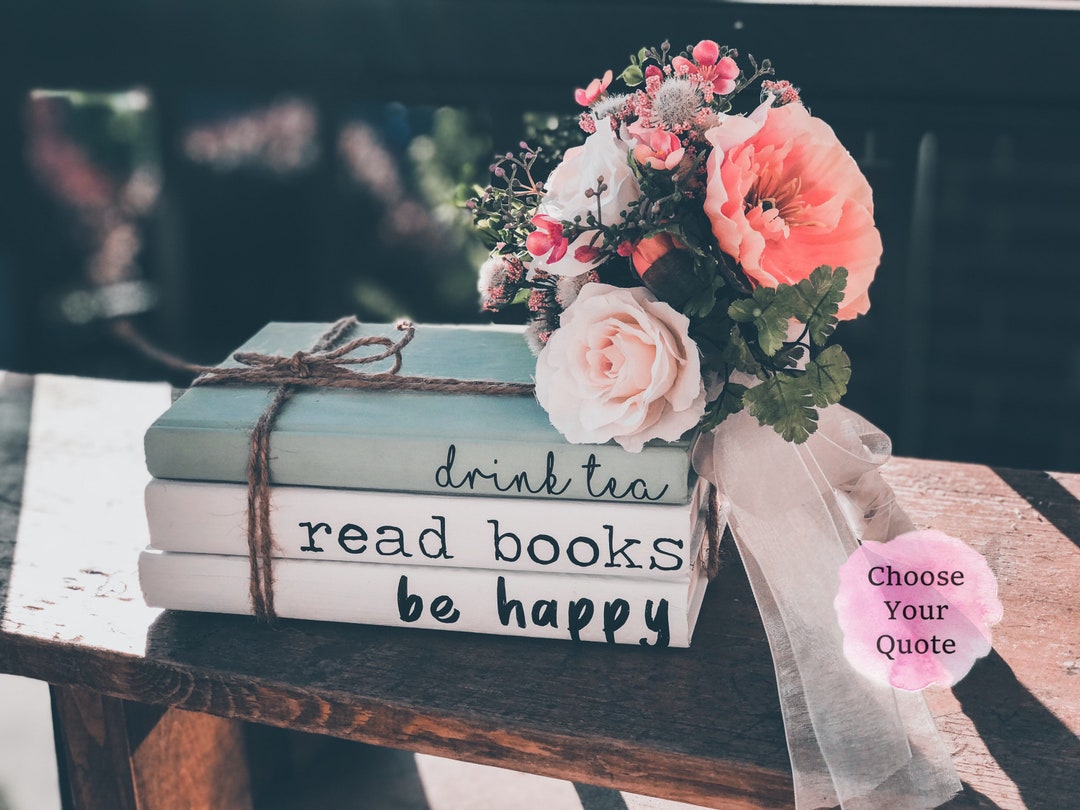 Choose Your Quote Book Set/ Decorative Books/ Book Ends/ Wedding Gifts ...