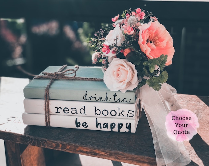 Choose Your Quote Book Set/ Decorative Books/ Book Ends/ Wedding Gifts ...