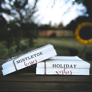 Christmas Book Stack/ Book Lover Gift/ Library Decor/ Holiday Center ...