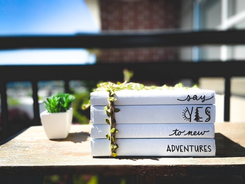 Adventure Quote Book Stack/ Book Lover Gift/ Library Decor/ | Etsy