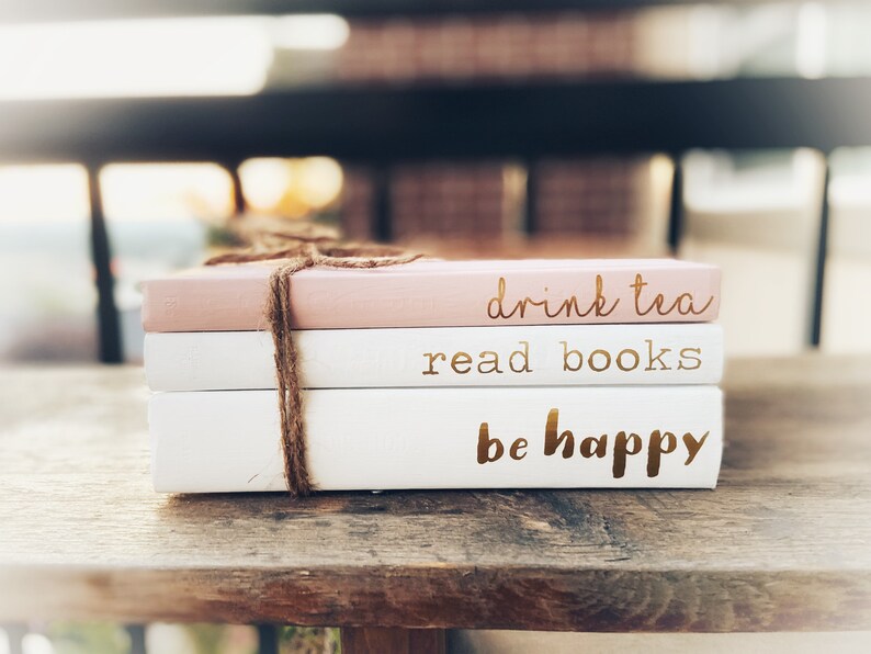 Gold Blush Book Decor/ Book Lover Gift/ Library Decor/ Luxury - Etsy