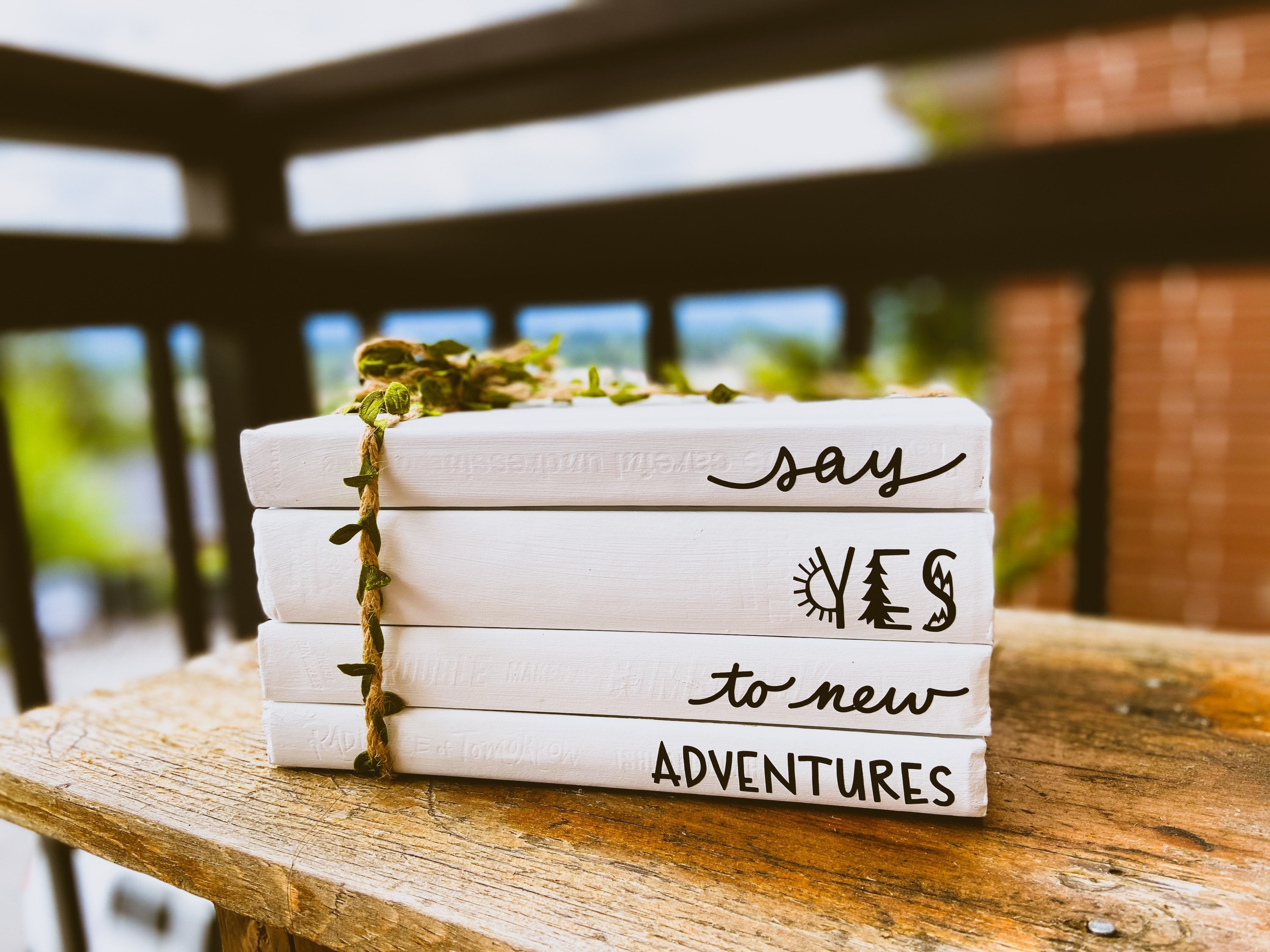 Adventure Quote Book Stack/ Book Lover Gift/ Library Decor/ | Etsy