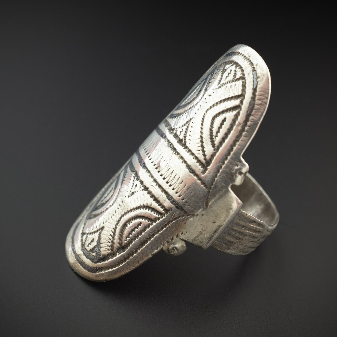 Vintage Silver Berber Shield Ring, Ida Ou Nadif, Morocco - Etsy