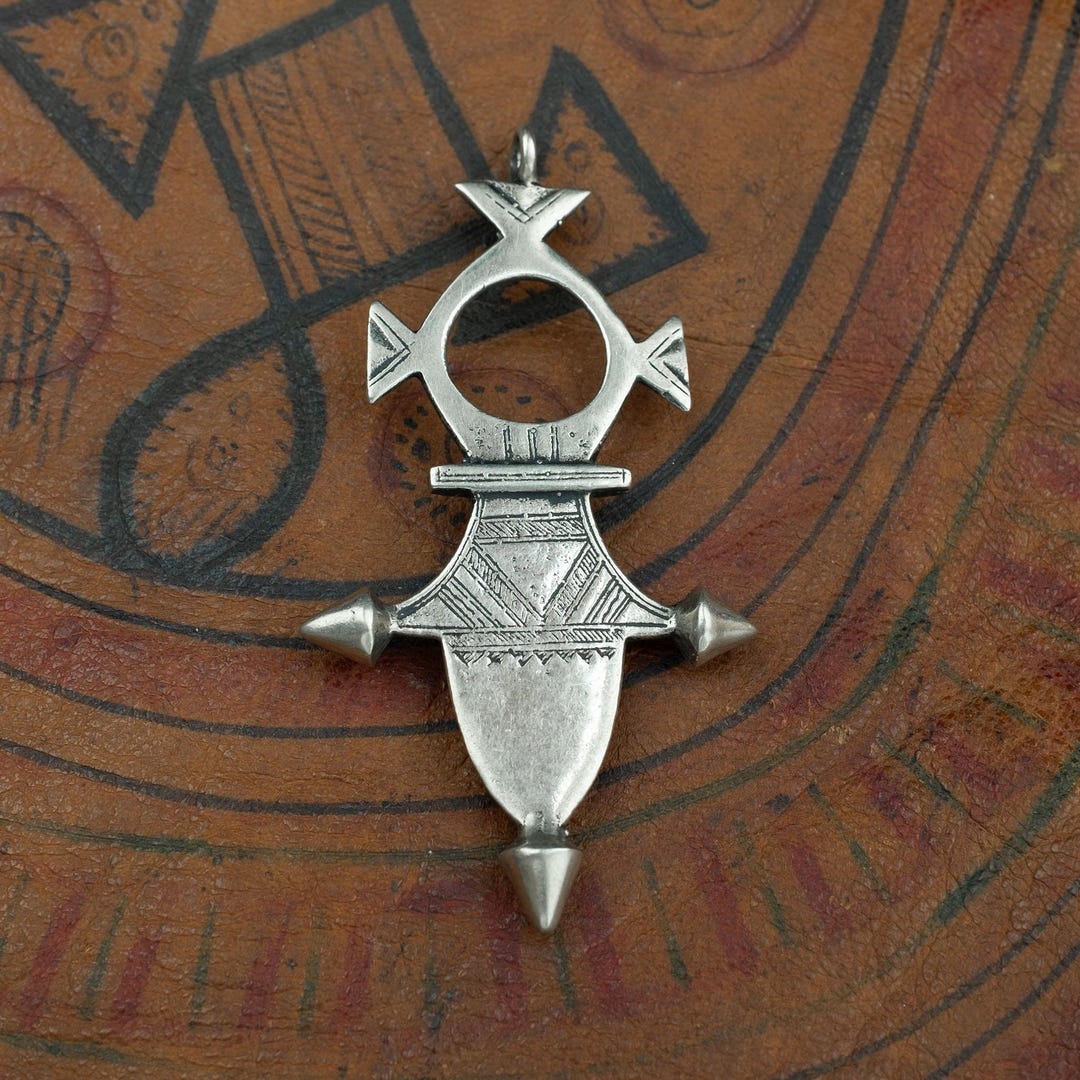 Vintage Silver Tuareg Cross of Agadez, Silver Iférouane Amulet, Tuareg ...