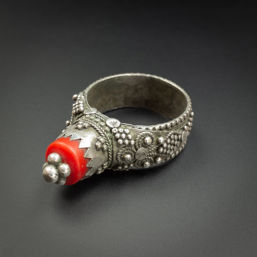 Old Silver Yemen Hair Ring, Yemeni Ring, Yemenite Jewellery, Ethnic ...