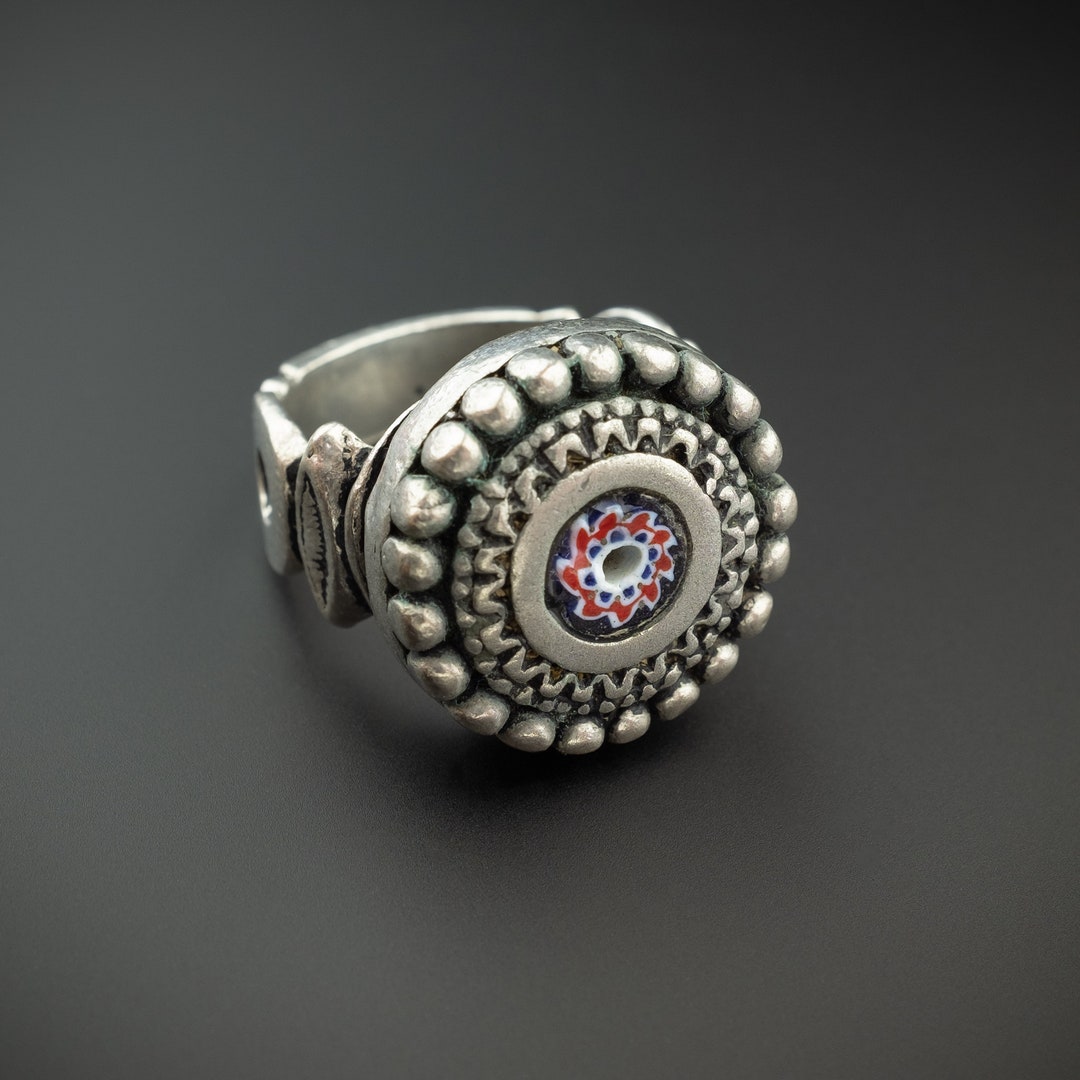 Old Tuareg Ring, Silver, Brass & Chevron Ring, Tuareg Jewelry, Berber ...