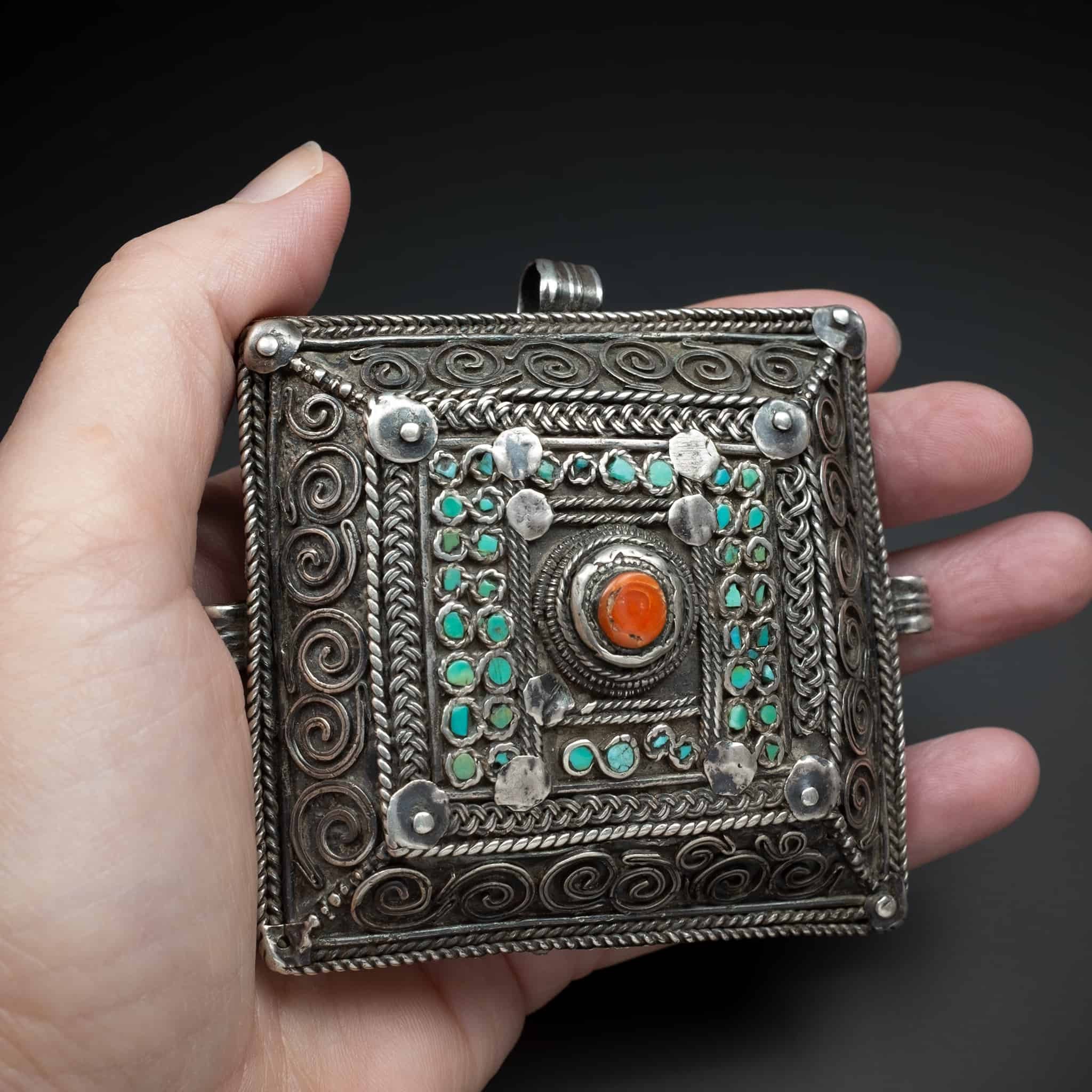 Antique Ladakh Silver Gau ga'u Amulet Box Pendant, Genuine Tibetan ...