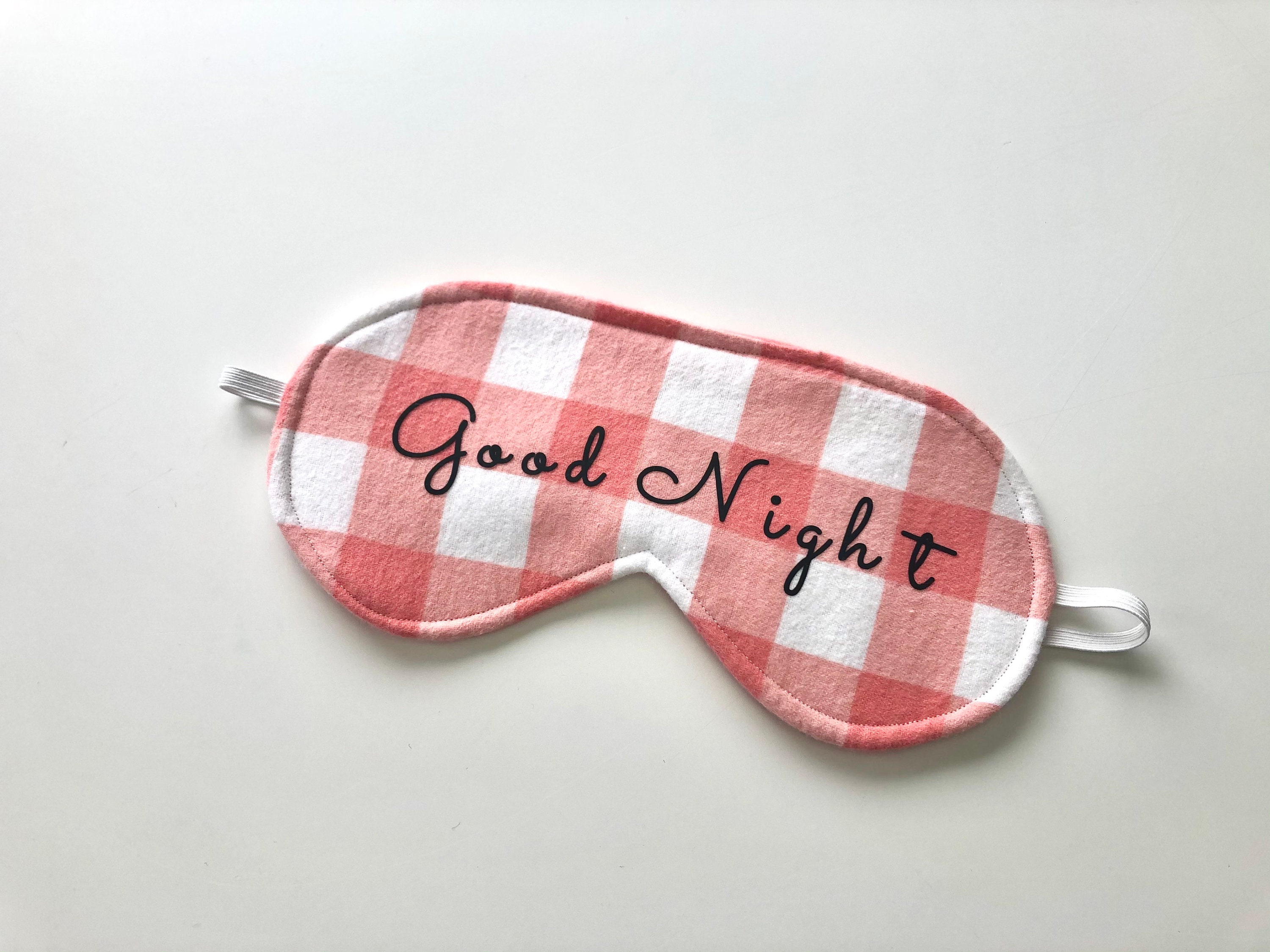 Good Night Buffalo Plaid Pink Flannel Sleep Eye Mask - Etsy UK