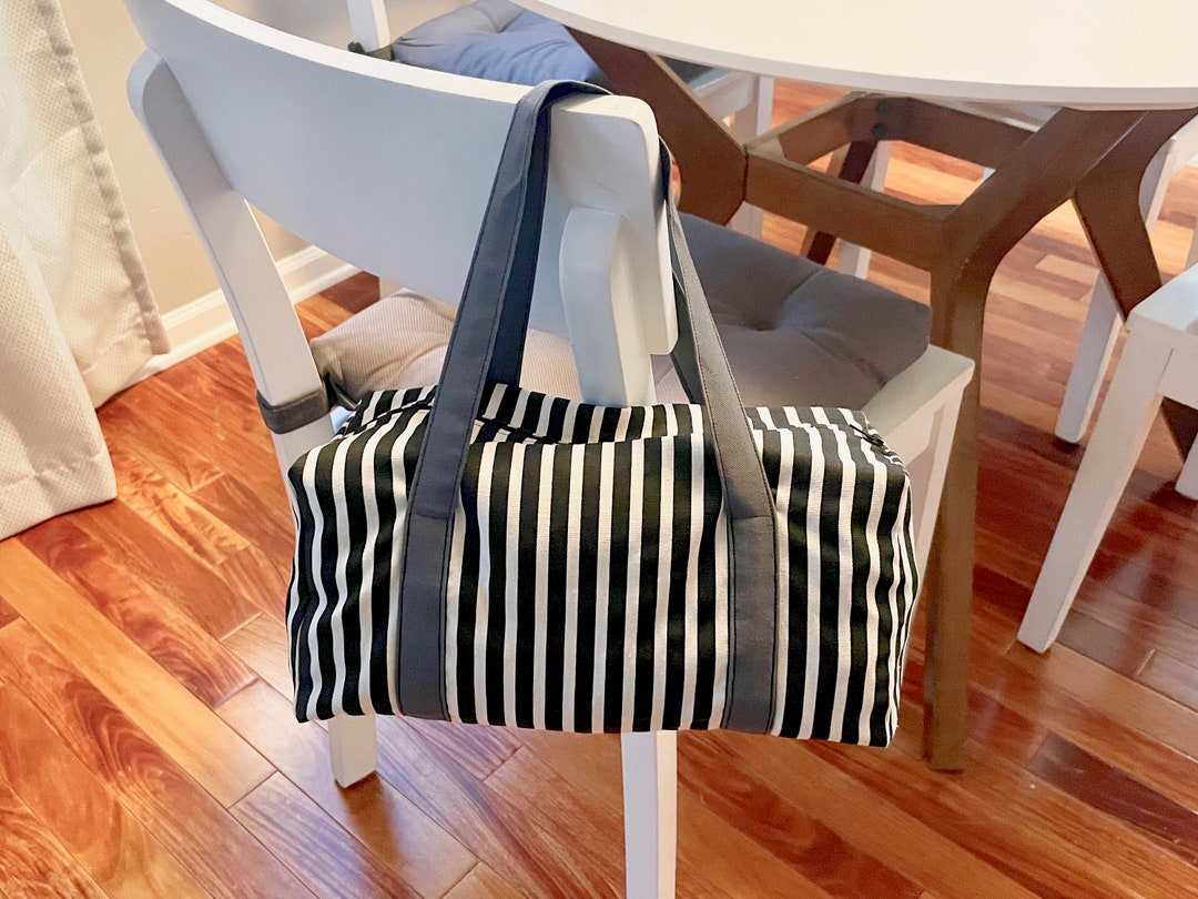 Mini Duffle Bag Black Stripes With Handles | Mini Gym Bag | Kids Duffle ...
