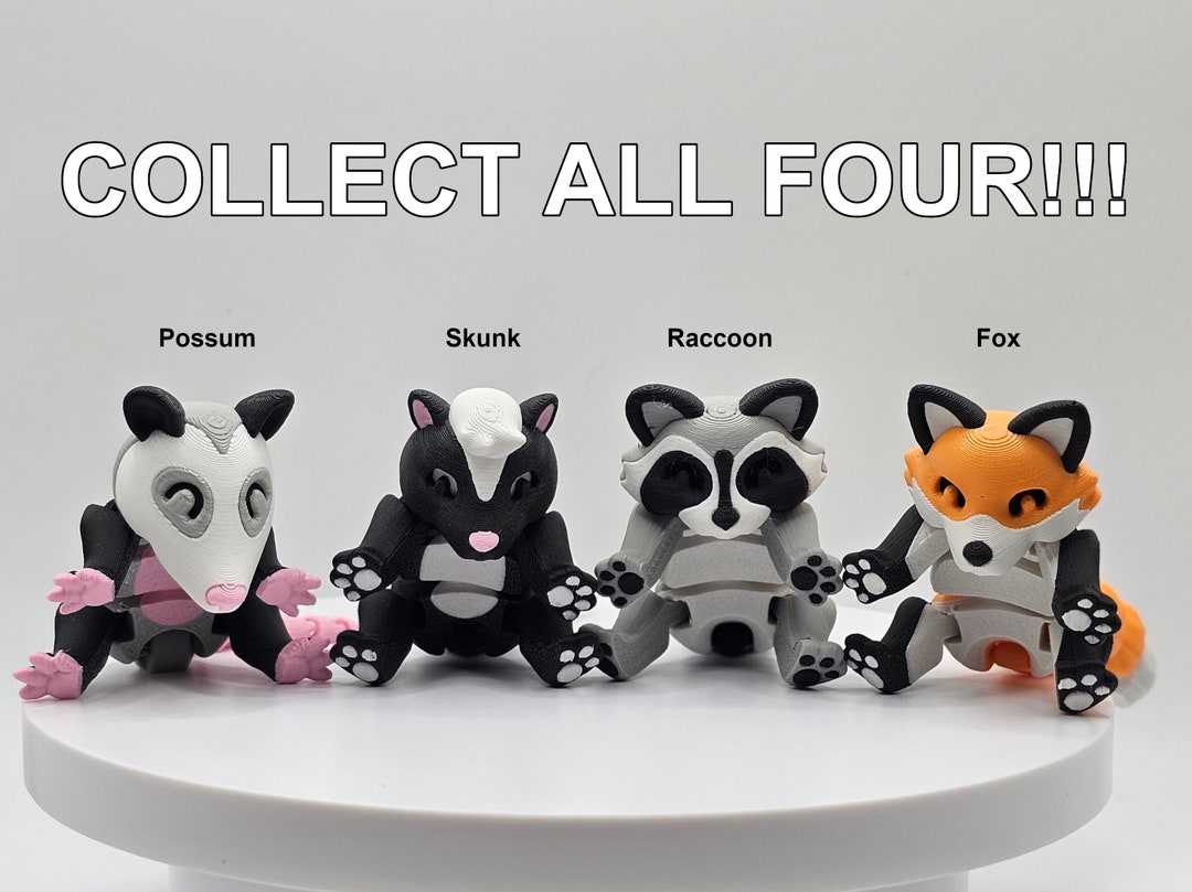 Forest Friends 4 Articulated Possum Skunk Raccoon Fox Mcgybeer ...