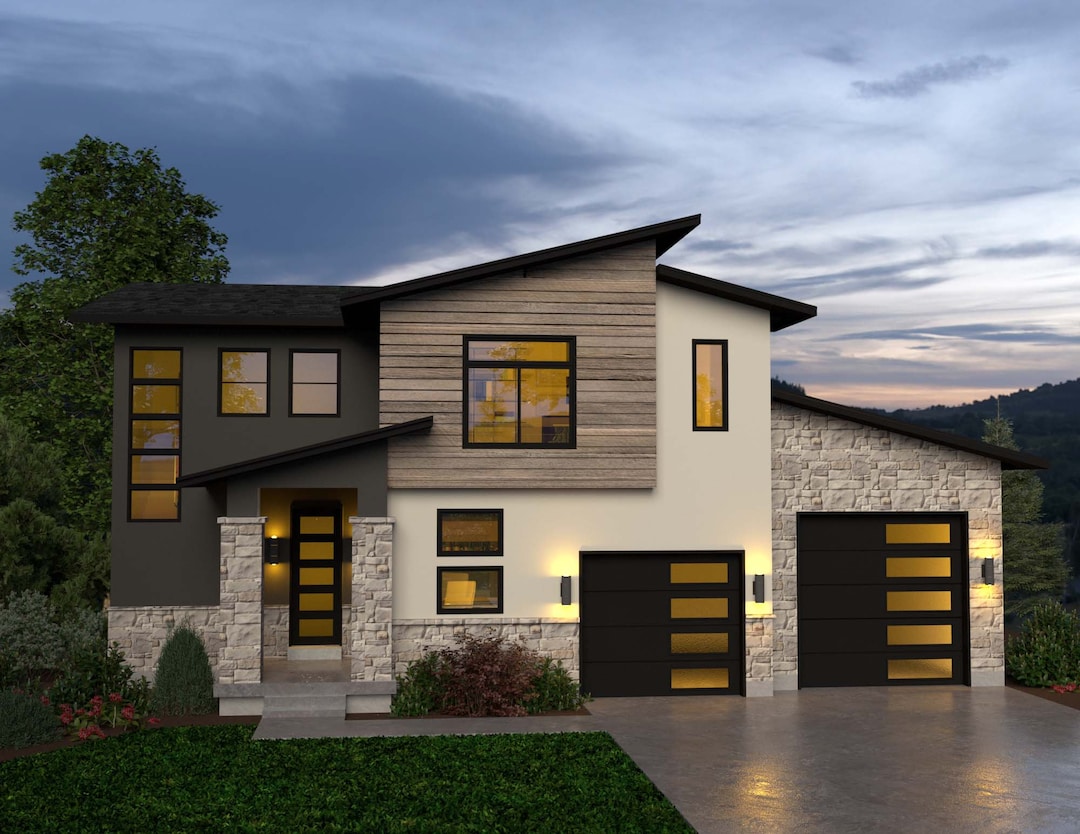 Gorgeous Contemporary Digital House Plan With 5 Bedrooms - Etsy