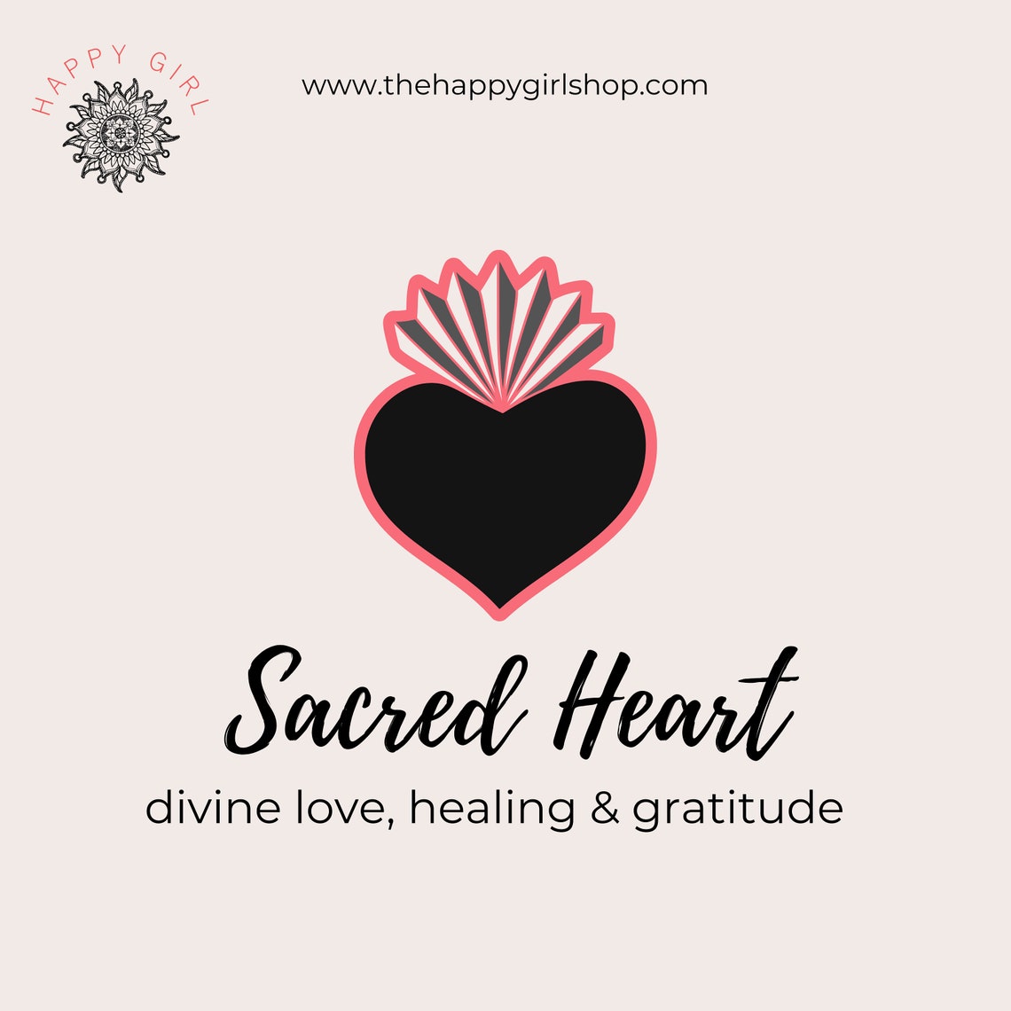 Sacred Heart Necklace Flaming Sacred Heart Religious - Etsy