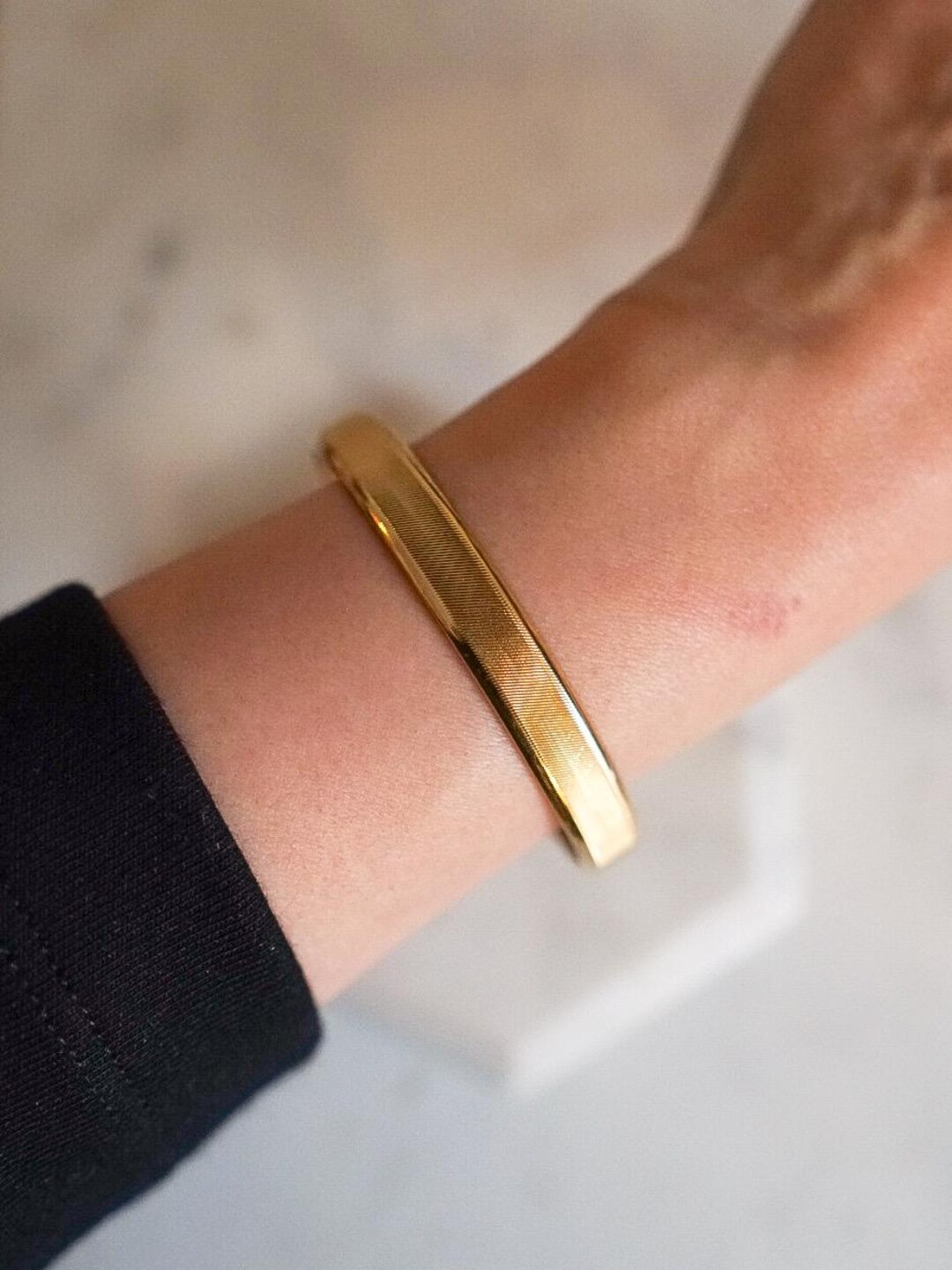 Vintage MONET Gold Bangle, Simple Gold Bangle Bracelet, Vintage Gold Bangles for Stacking ...