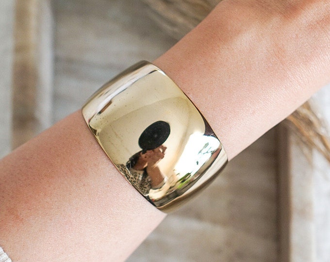 Vintage Gold Cuff 70s Bracelet, Vintage Costume Jewelry - Etsy