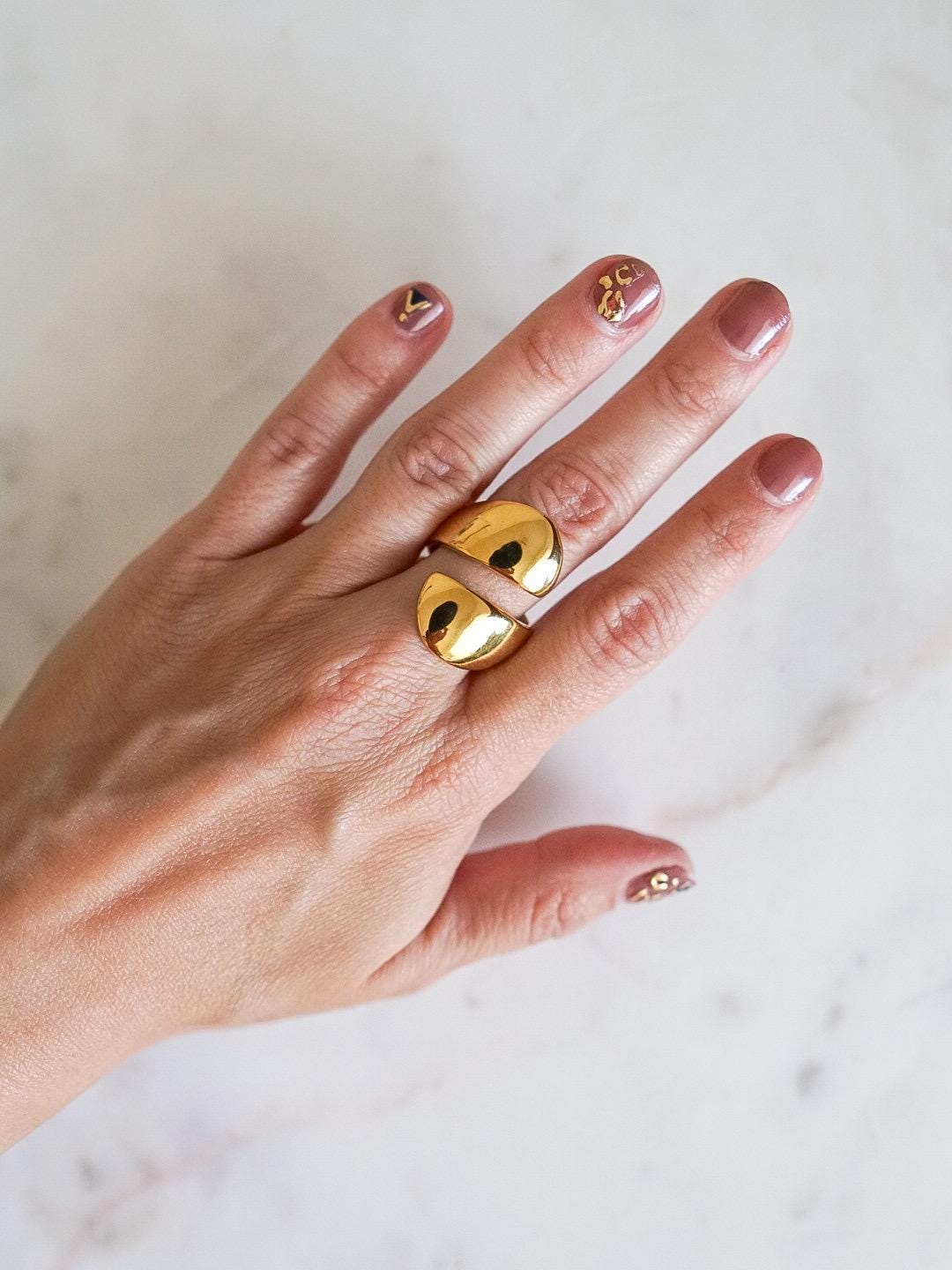 Retro Gold Twist Ring, Gold Statement Ring, Vintage Costume Jewelry, Modern Gold Twist Ring ...