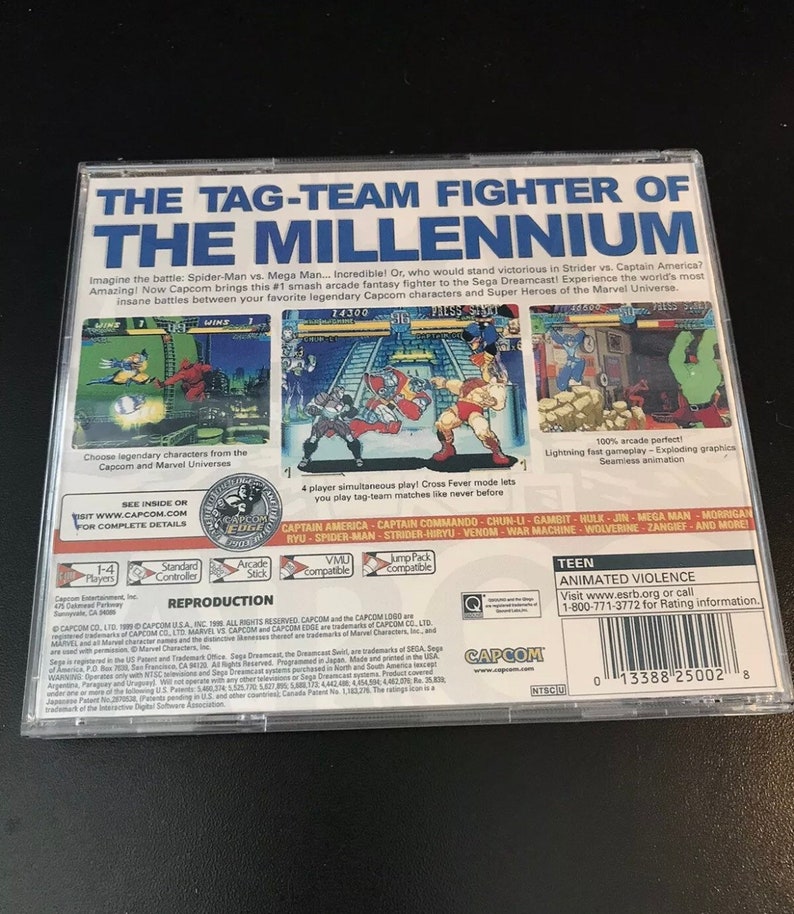 Marvel Vs Capcom Dreamcast Reproduction Case - Etsy