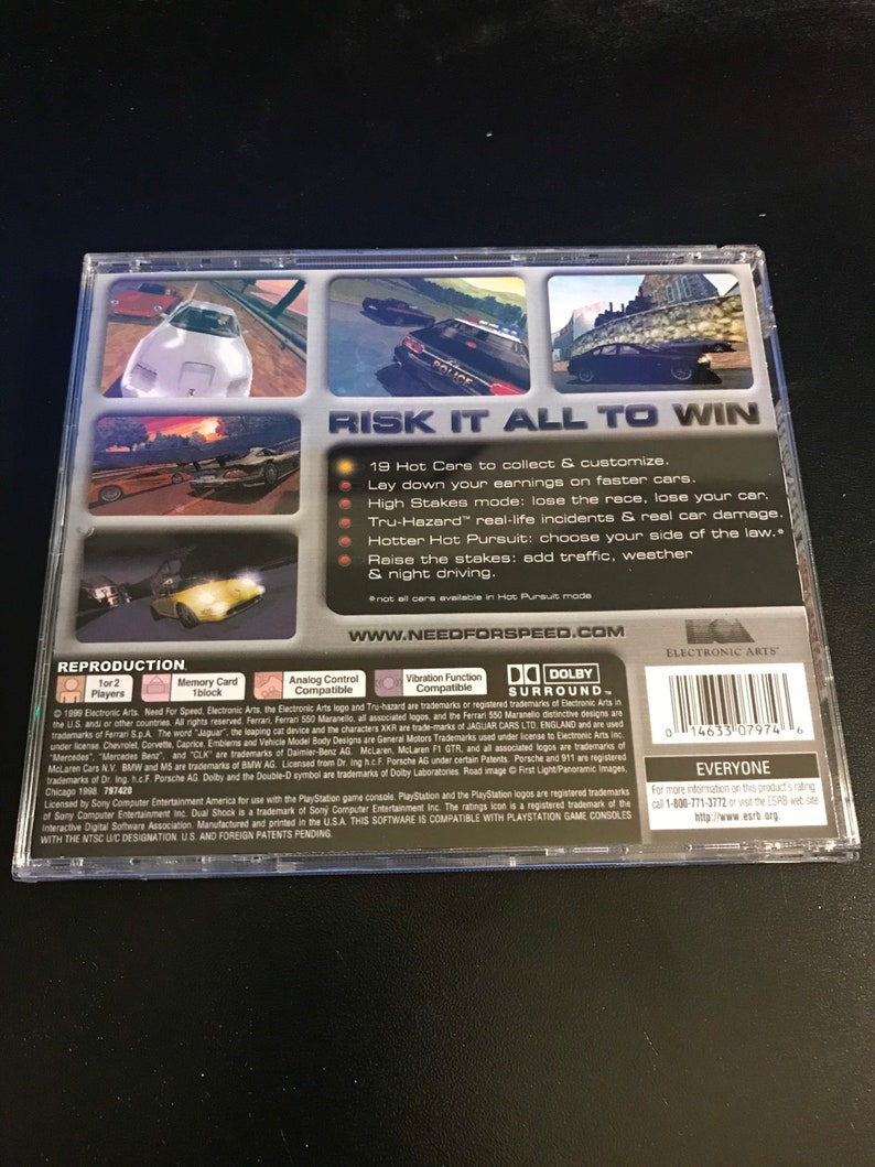 Need for Speed Series PS1 Reproduction Cases - Etsy