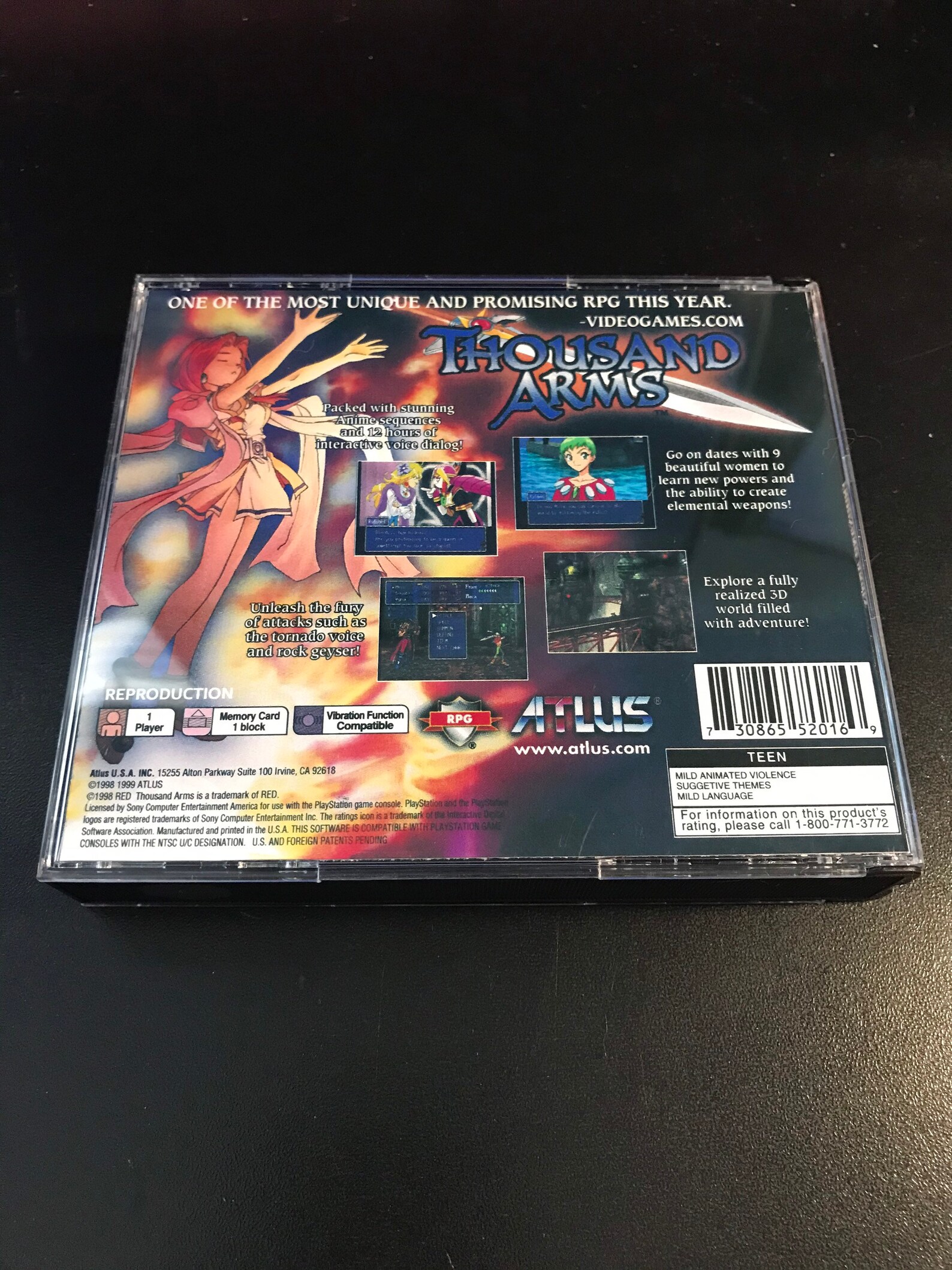 Thousand Arms PS1 RPG Reproduction Case | Etsy