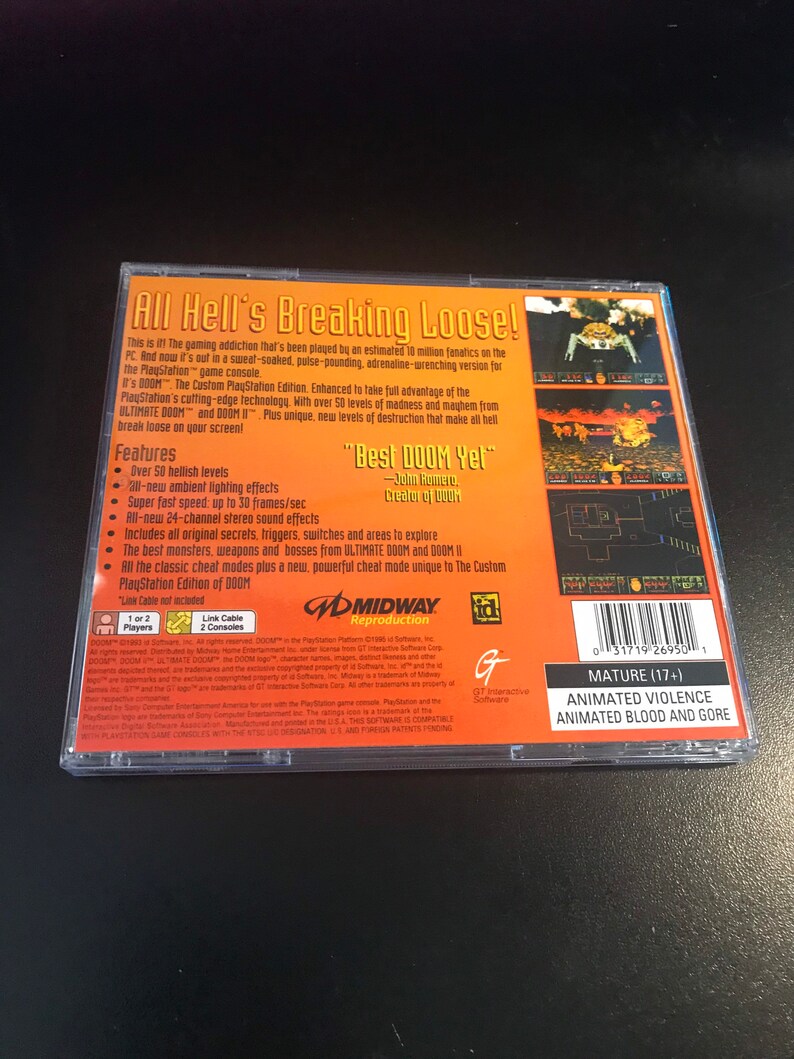 DOOM PS1 Reproduction Case with Reversible Cover | Etsy