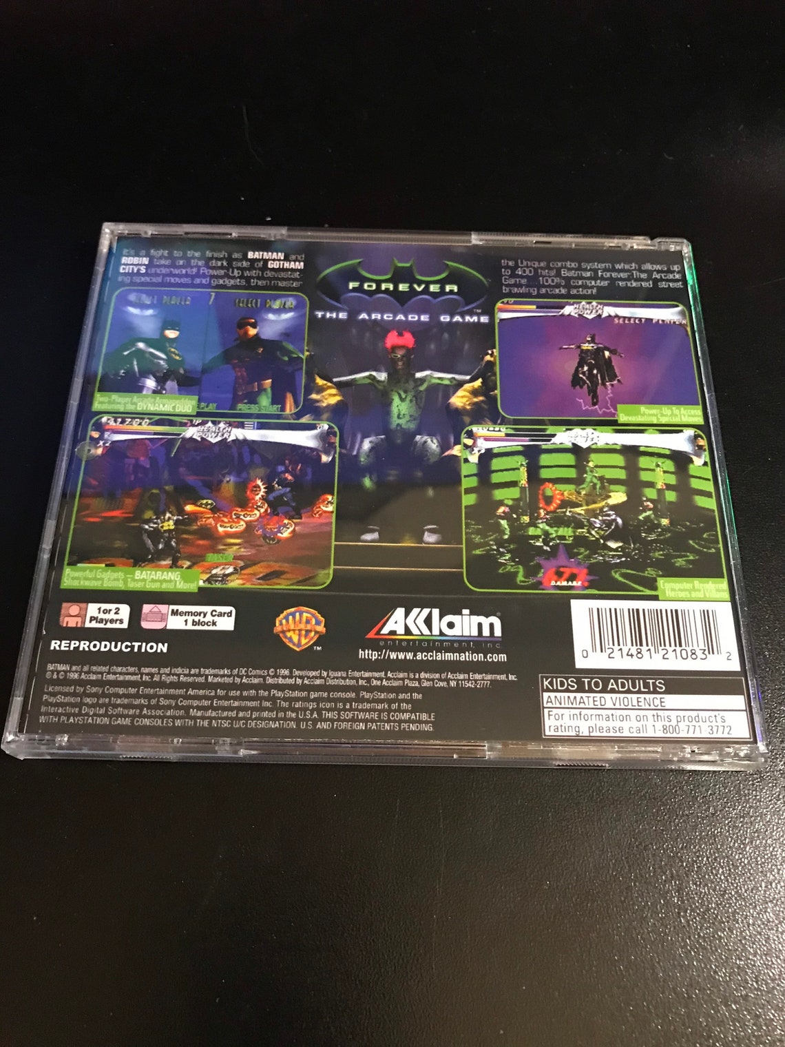 Batman Forever the Arcade Game PS1 Reproduction Case | Etsy