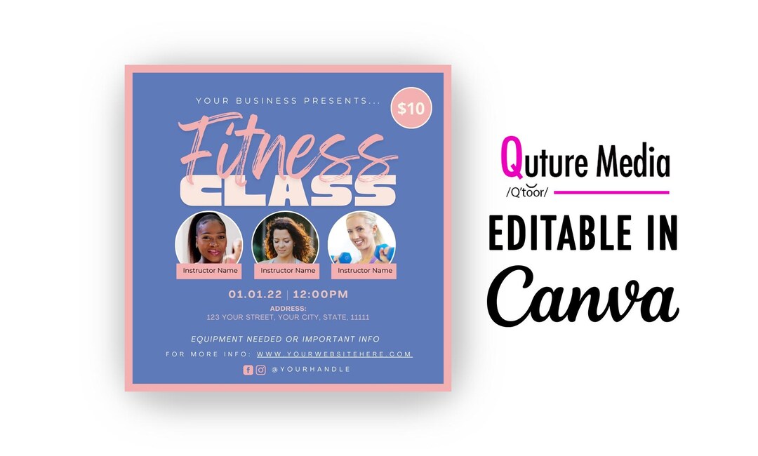 Fitness Flyer, Fitness Class Flyer, Trainer Flyer, Workout Flyer ...