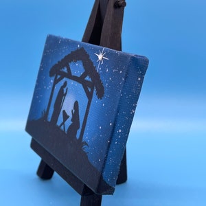 Nativity - Hand Painted Acrylic Silhouette Miniature Painting-"away in ...