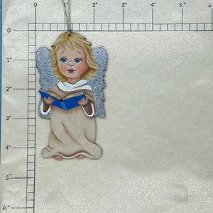 Angel-wood- Hand Painted Wood Ornament- Vintage - Etsy