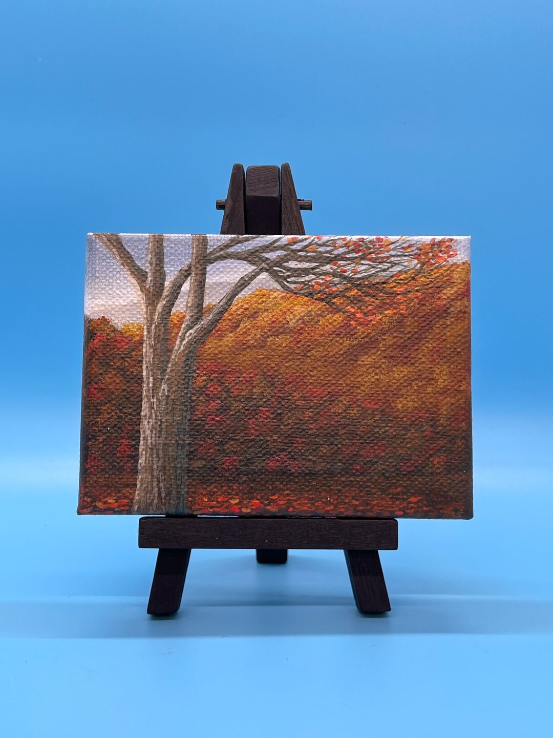 Hand Painted Original Acrylic Miniature Painting-"ablaze". Display ...