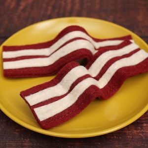 Felt Food Play Bacon, Set of 2 Bendable Bacon Strips - Etsy