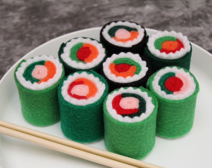 Felt Food Sushi Set, Set of 4, Pretend Play Food - Etsy