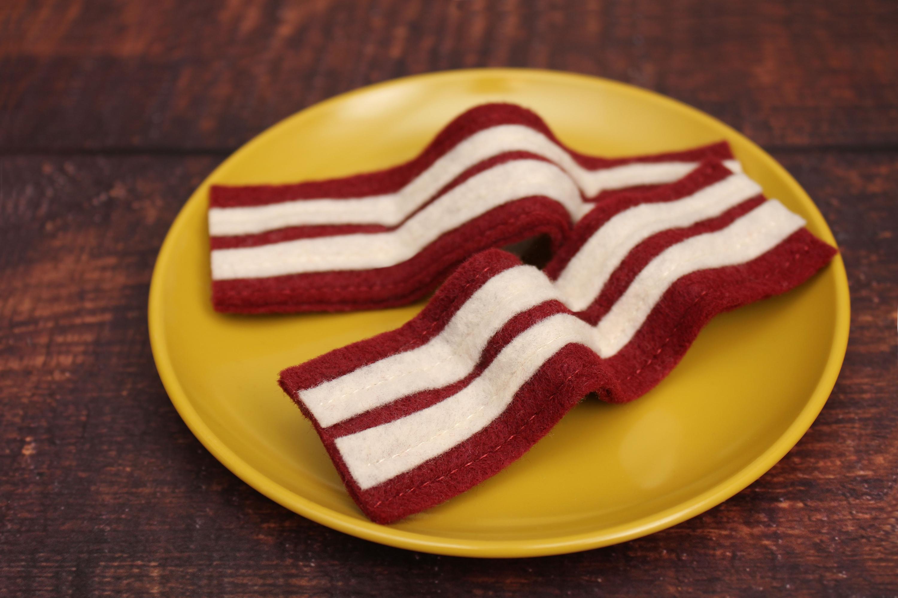 DIY Felt Bendable Bacon Pattern, Realistic Play Food Tutorial (PDF ...