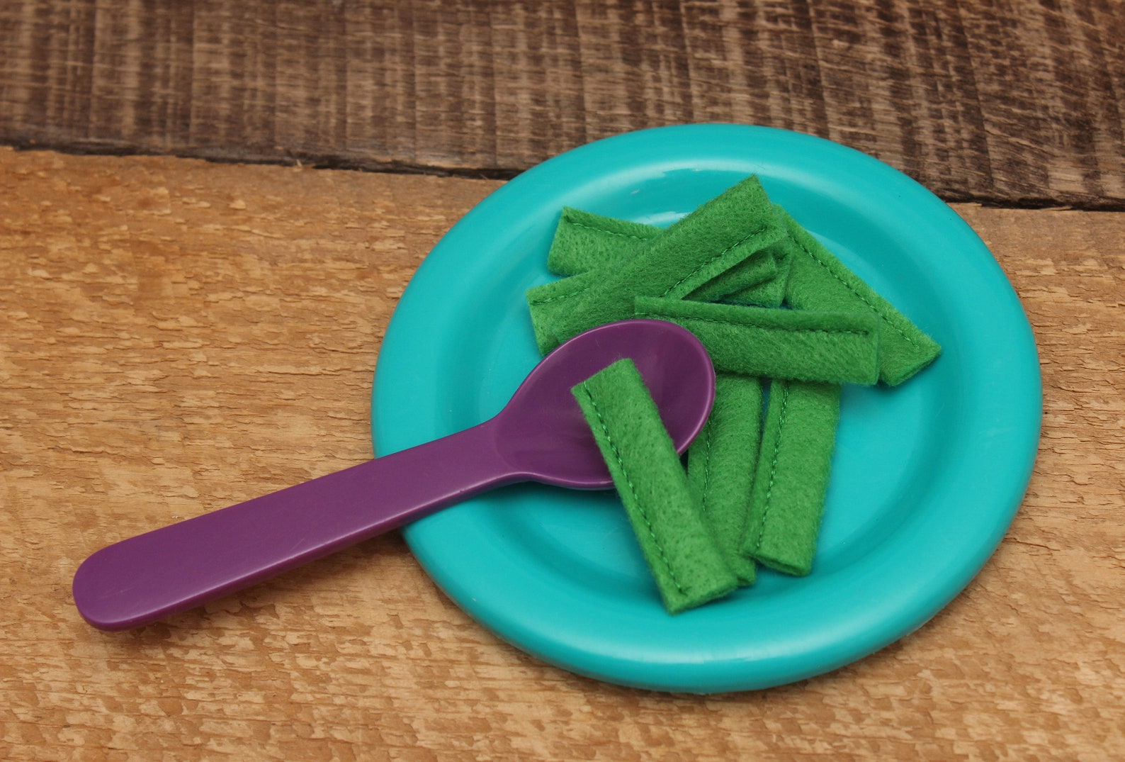 Felt Food Play Green Beans Felt Vegetables Pretend Play | Etsy