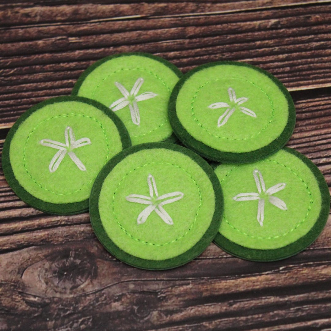 Felt Food Cucumber Slices: Pretend Play Vegetables, Educational Toy - Etsy