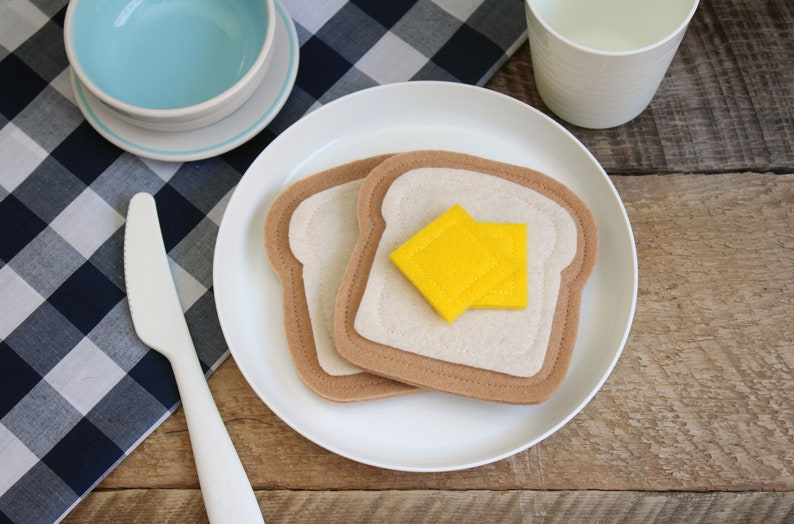 Felt Food Bread Slices Set of 2 Pretend Play Food | Etsy