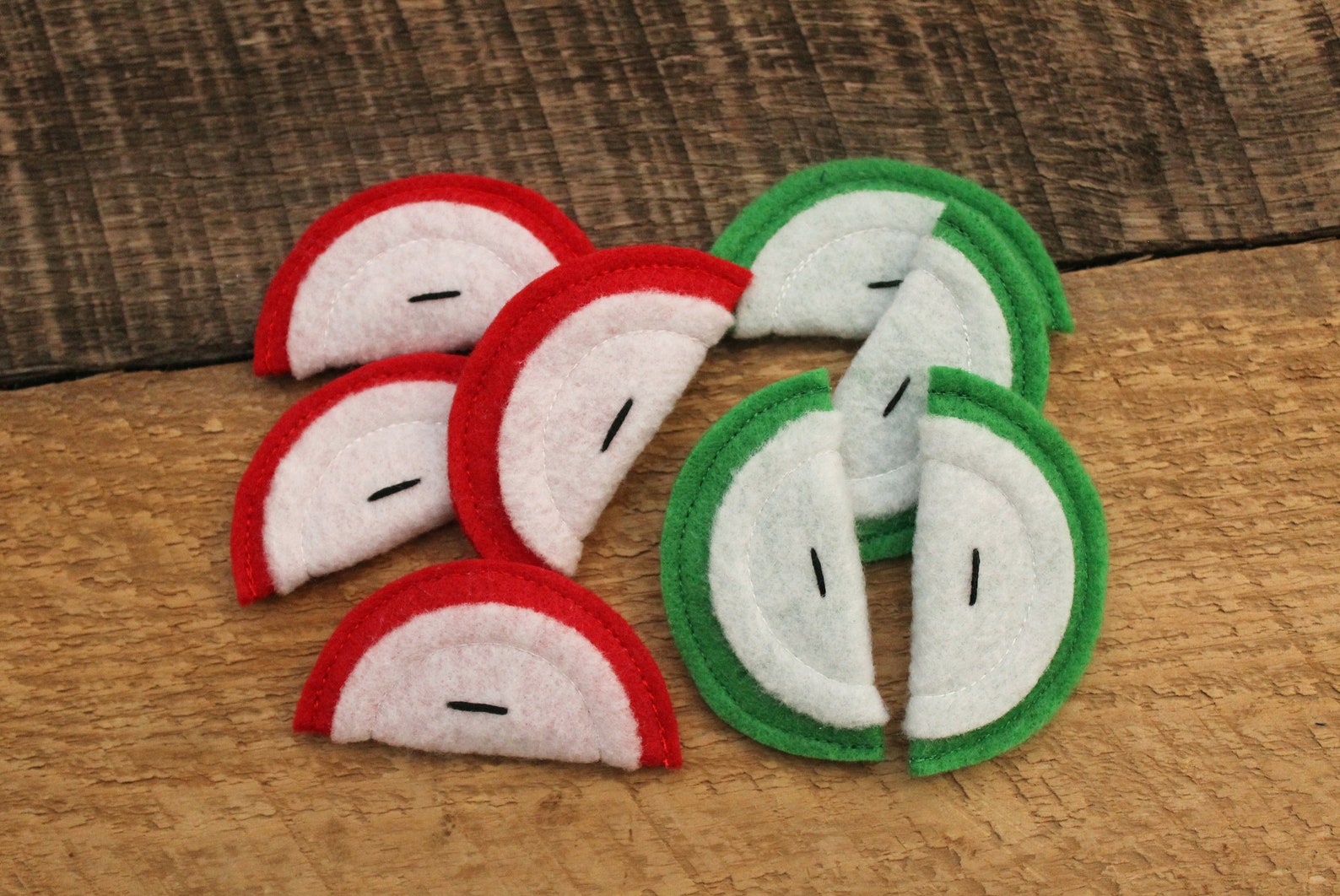 Felt Food Play Apple Slices Set of 4 | Etsy