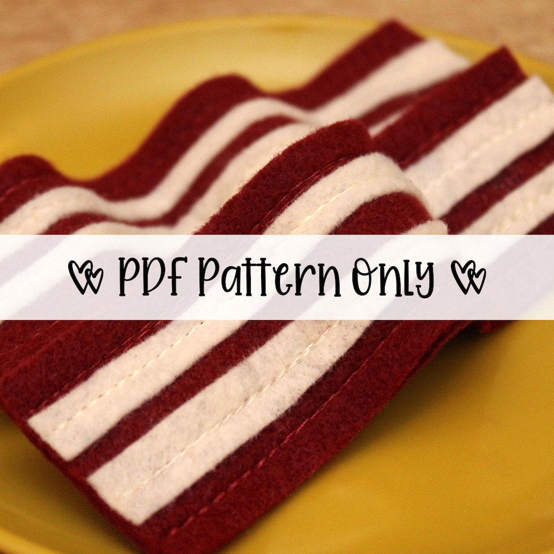Felt Bendable Bacon PDF Pattern, Step by Step With Pictures, Digital ...