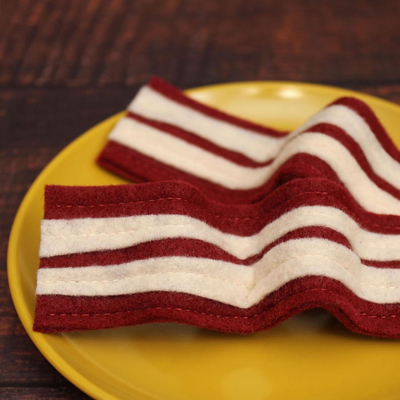 DIY Felt Bendable Bacon Pattern, Realistic Play Food Tutorial (PDF ...