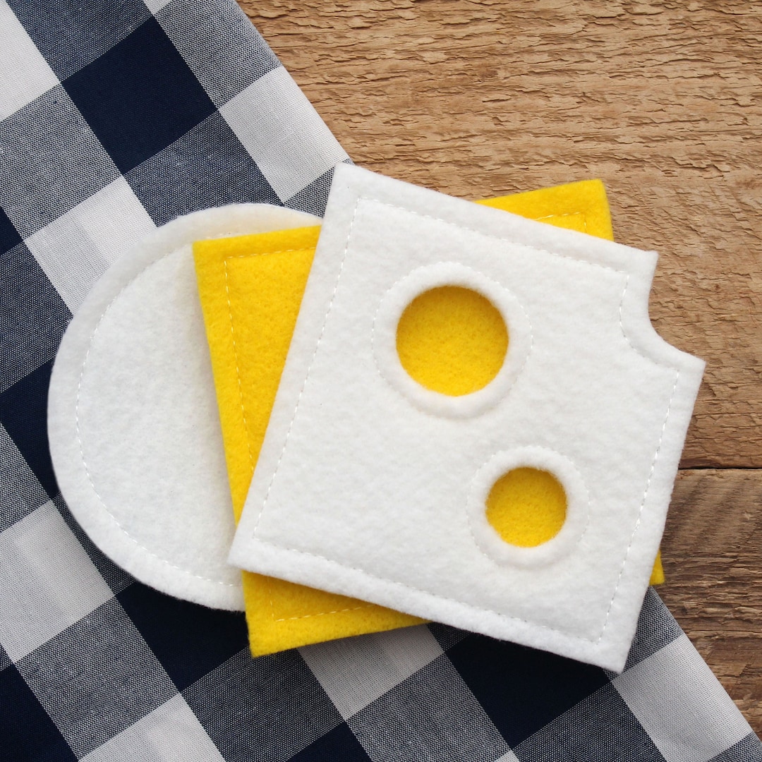 Felt Food Play Cheese Slices, American, Provolone, and Swiss Cheese - Etsy