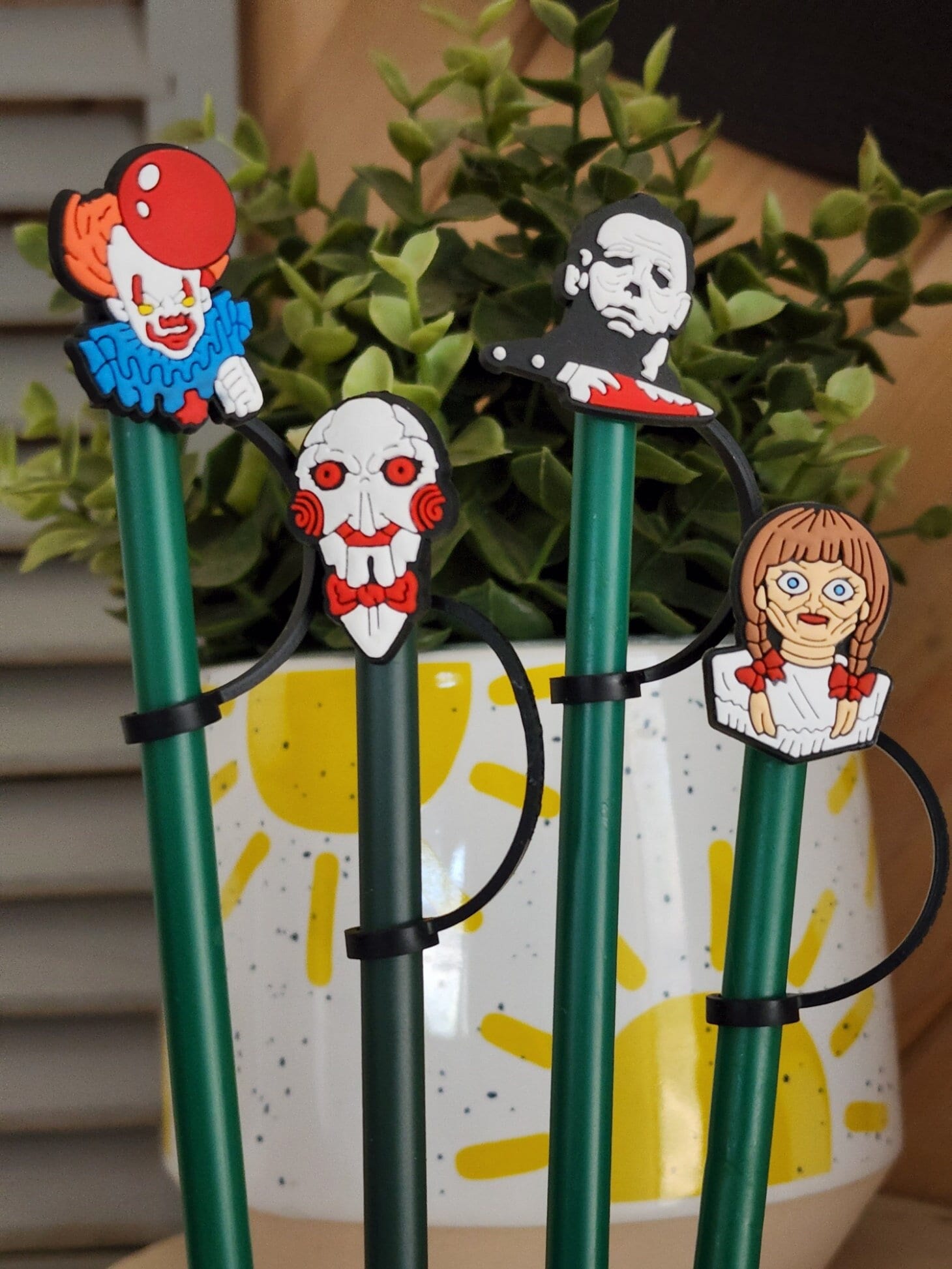 Halloween Straw Toppers Halloween Personalization Straw - Etsy